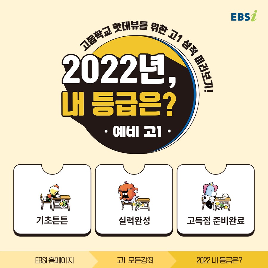 예비 고1 주목! 2022년 내 등급은? 시리즈 오픈 2022년 고등학교 입학을 앞두고 있는 예비 고1 친구들이라면 주목해주세요! 현재 ... : EBS 고교강의 | BAND
