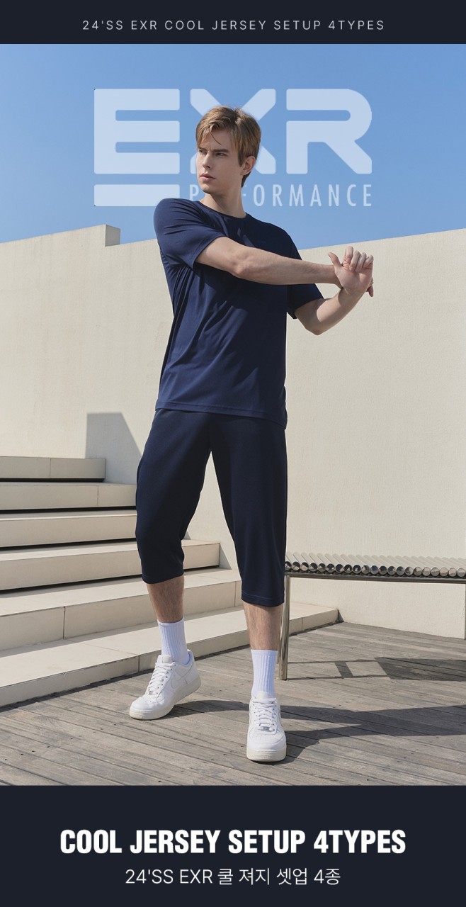 ⛳ 최신상 24 S/S, 단독 특가 세트구성 스포츠웨어,데일리룩 편안하고 쾌적함! EXR 남성 쿨 저지셋업 2종 SET (상의1+하의1... : 골프앤아웃도어 | BAND