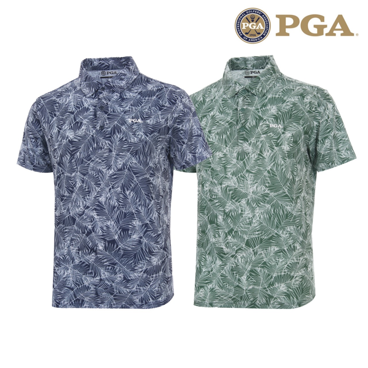 ⛳ 고급스러움과 화사한 스타일링 코디룩! PGA 24 S/S 남성 리프패턴 프린트 반팔 PK 티셔츠 역사와 전통을 가지고 있는 프로 골프... : 골프&놀이터/골프조인/골프 ...